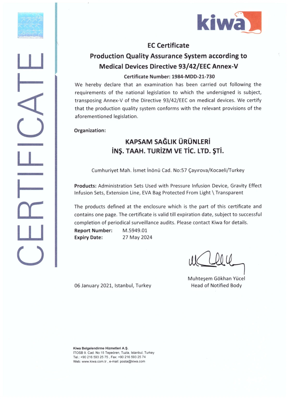 Quality Certificates | Kapsam Health